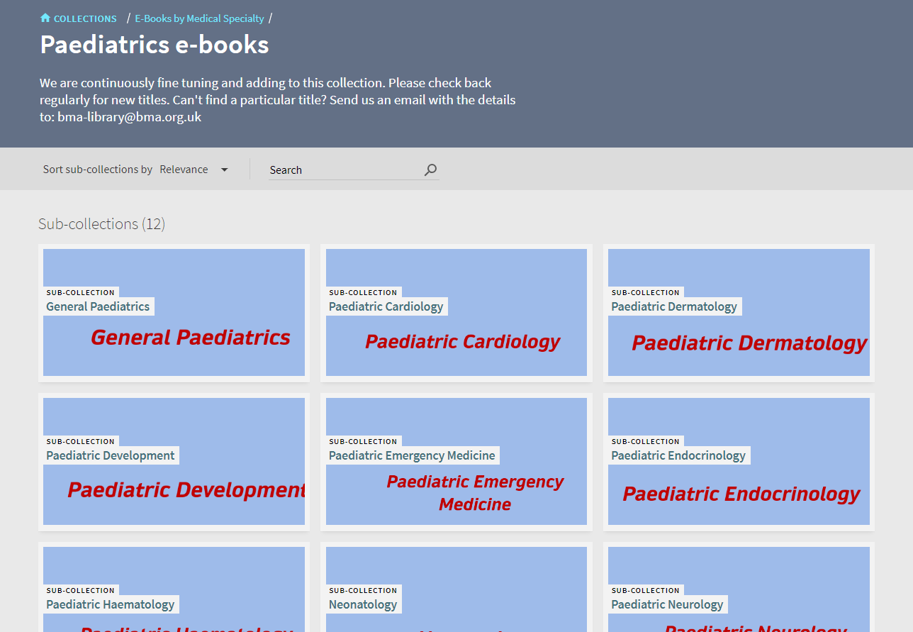 Now you can browse our e-books collection by medical specialty | BMA ...